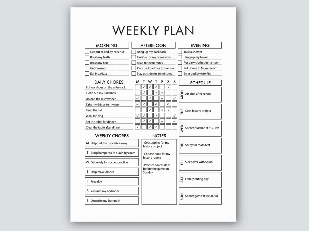 Editable Chore Chart for Teens Printable Chore Chart Teen Boy Chore ...