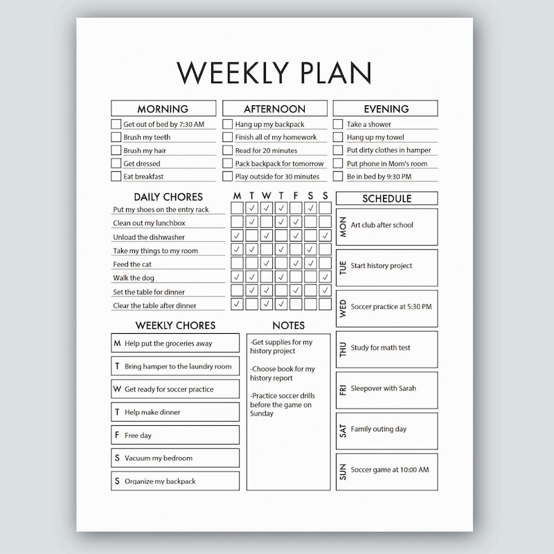 Adhd Chart Teen - Etsy