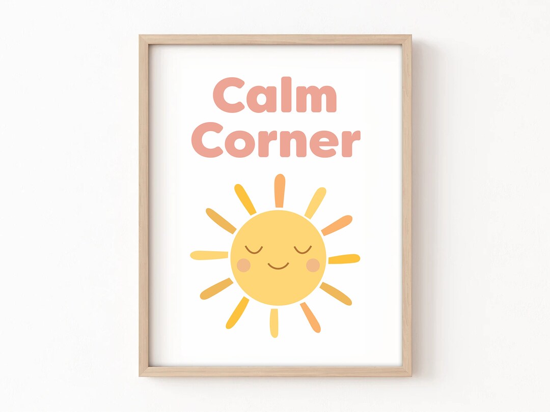 Calm Corner Sign Classroom Decor Mindfulness Printable Wall Art Calming ...