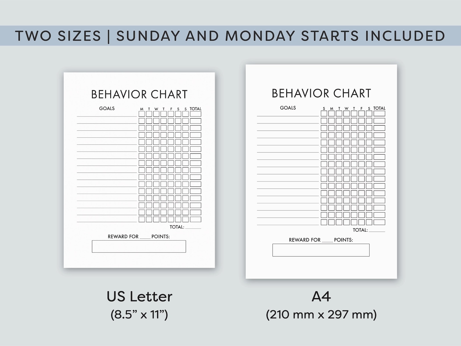 Behavior Chart for Teens Behavior Reward Chart Editable Behavior Chart ...