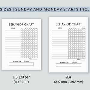 Behavior Chart for Teens | Editable Responsibility Reward Tracker ...