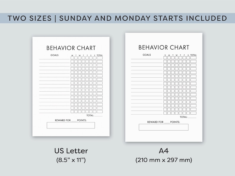 Behavior Chart for Teens | Editable Responsibility Reward Tracker ...