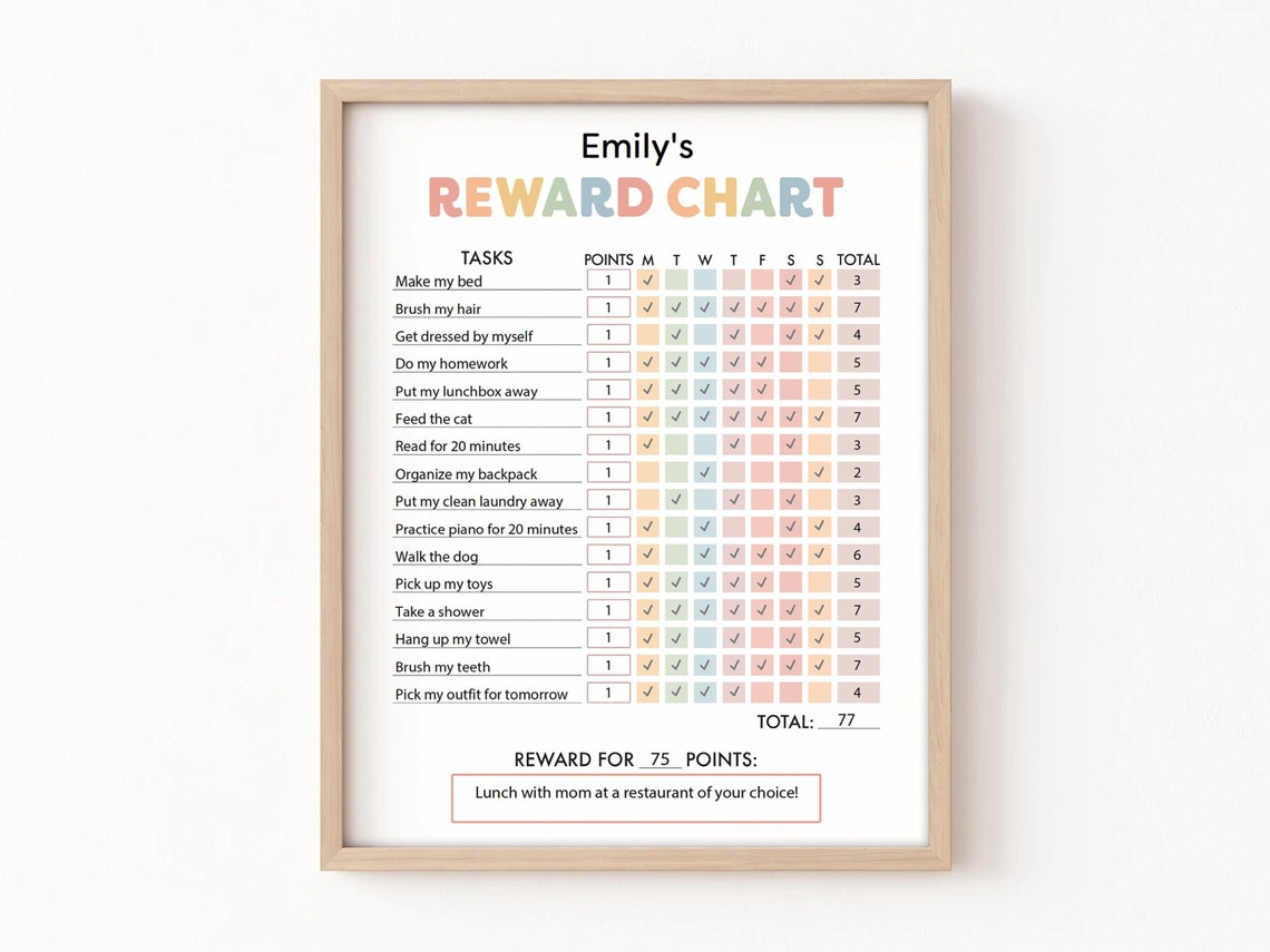 Reward Chart Kids Reward Chart for Kids Reward Chart Printable ...