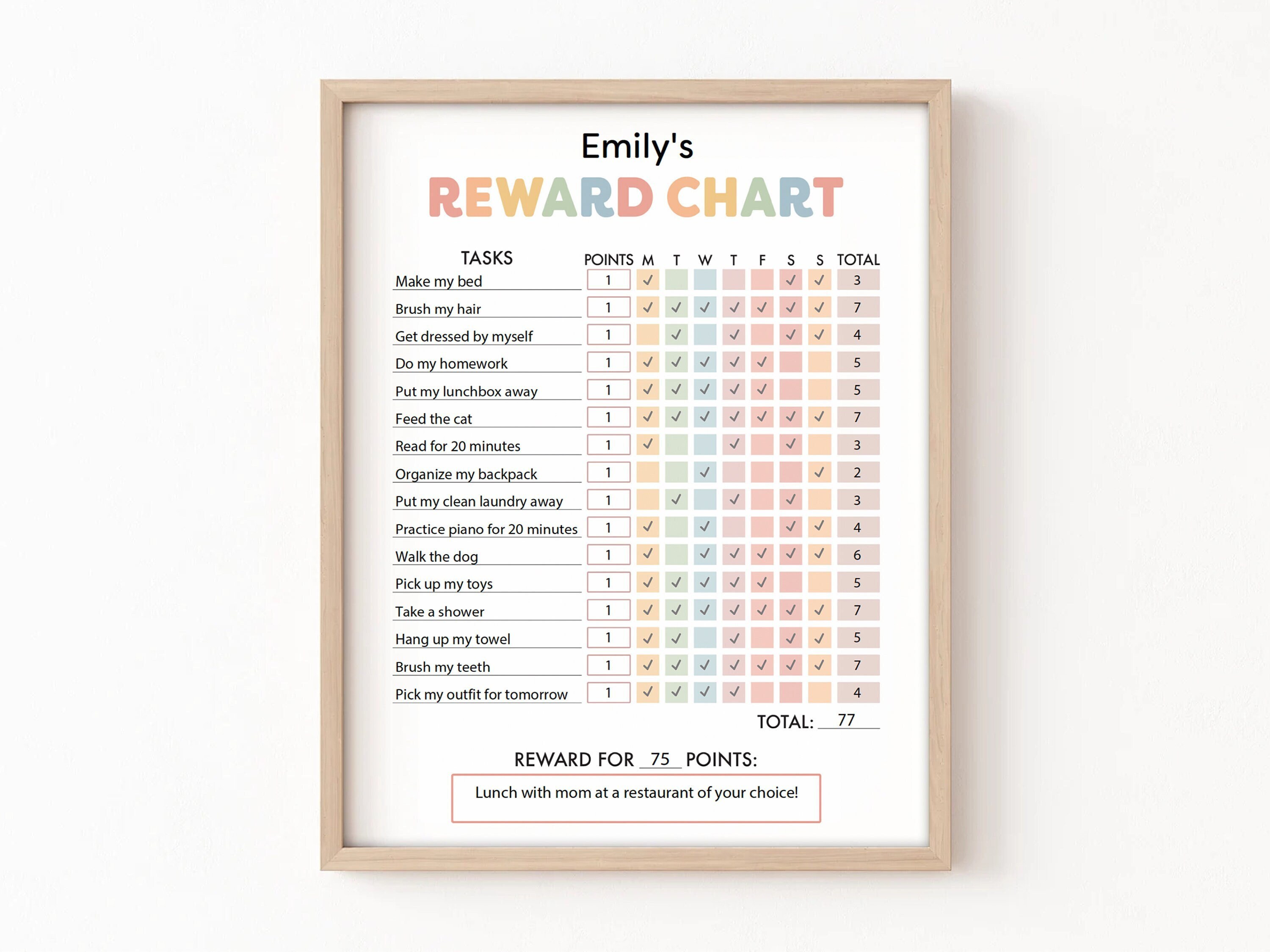 Reward Chart Kids Reward Chart for Kids Reward Chart Printable ...