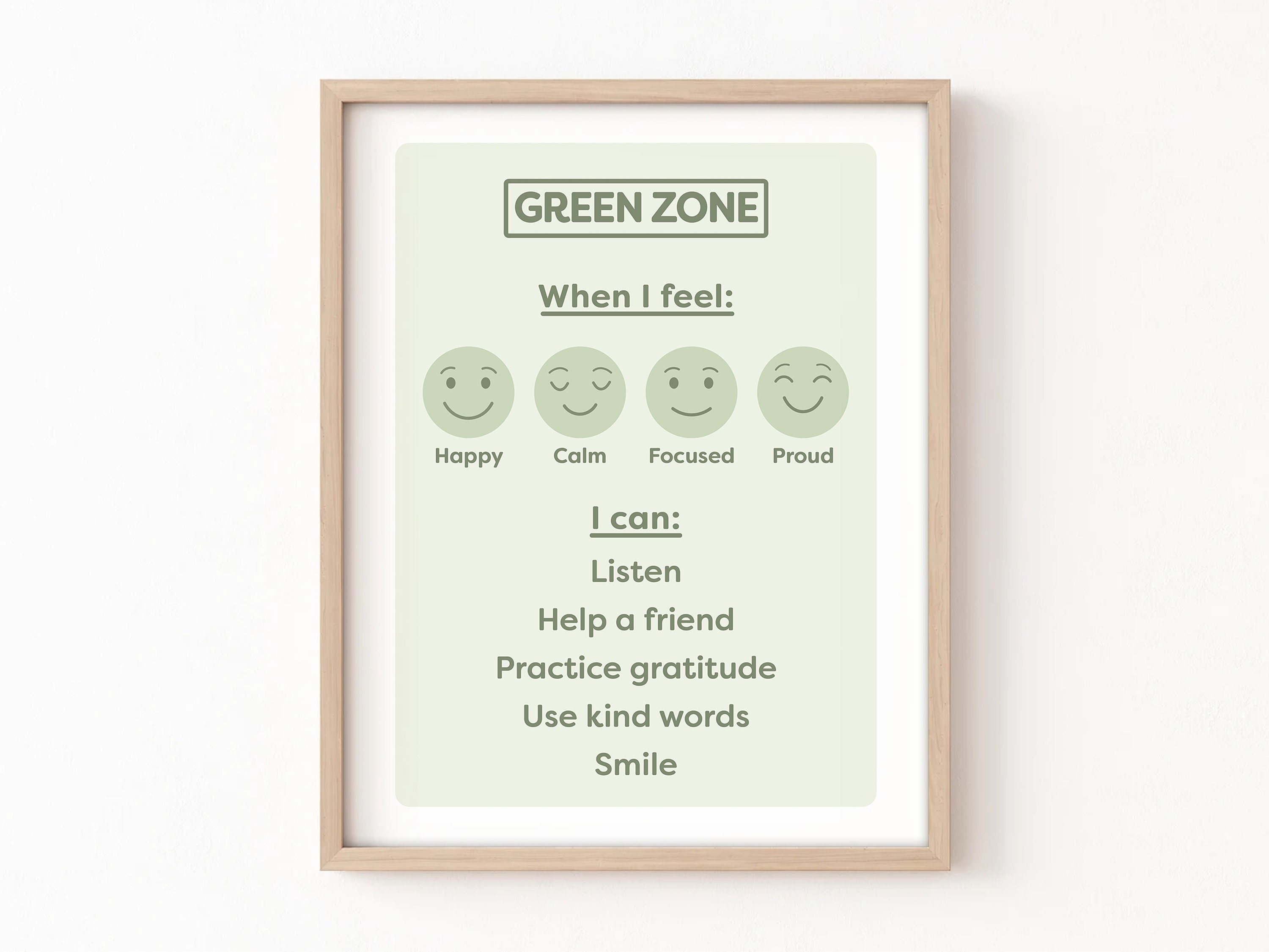 Zones of Regulation Poster Classroom Decor Feelings Chart - Etsy Canada