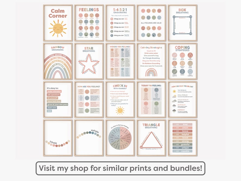 Calm Corner Sign Feelings Chart Toddler Feelings Poster Emotions Chart ...