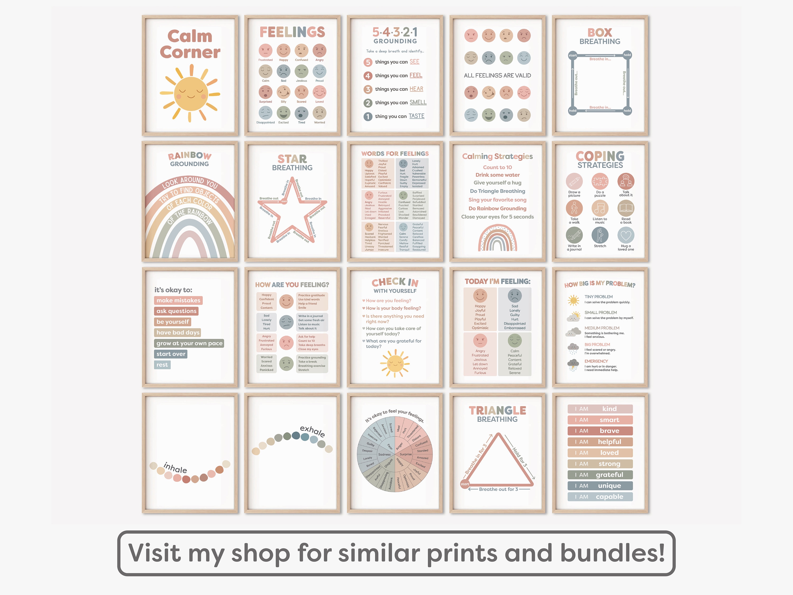 Calm Corner Sign Feelings Chart Toddler Feelings Poster Emotions Chart ...