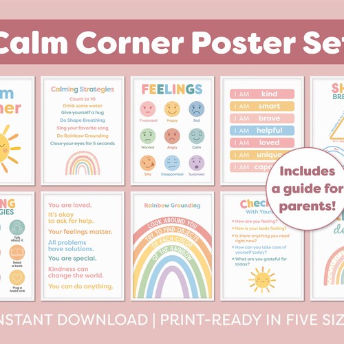 Calm Corner Posters Calm Corner Toddler Feelings Chart Coping - Etsy