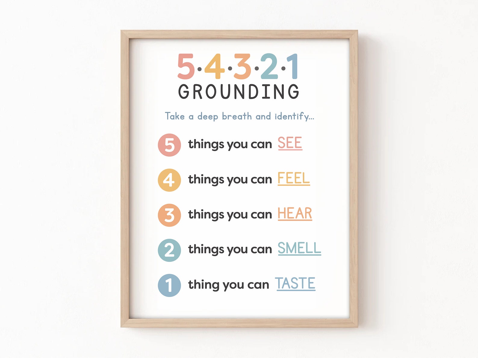 54321 Grounding Technique Poster 5-4-3-2-1 Grounding Technique for ...