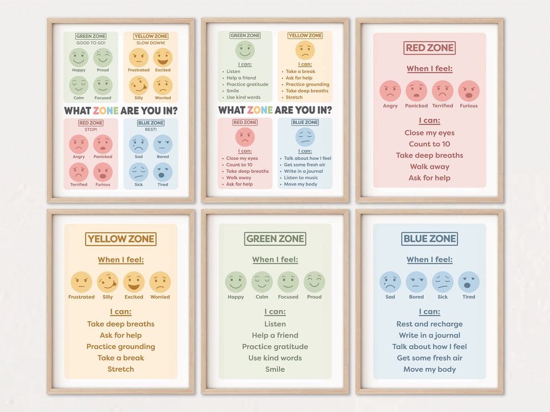 Zones of Regulation Poster Classroom Decor Feelings Chart Classroom ...