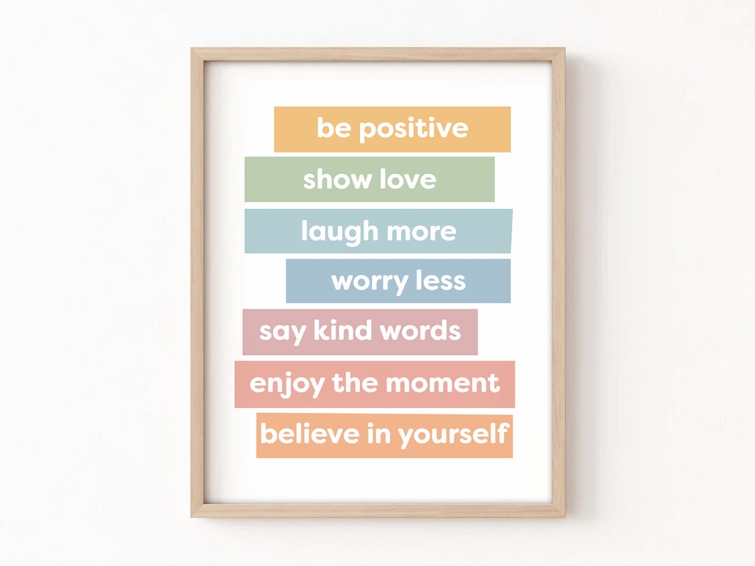 Motivational Poster Positive Affirmations for Kids Classroom Poster ...