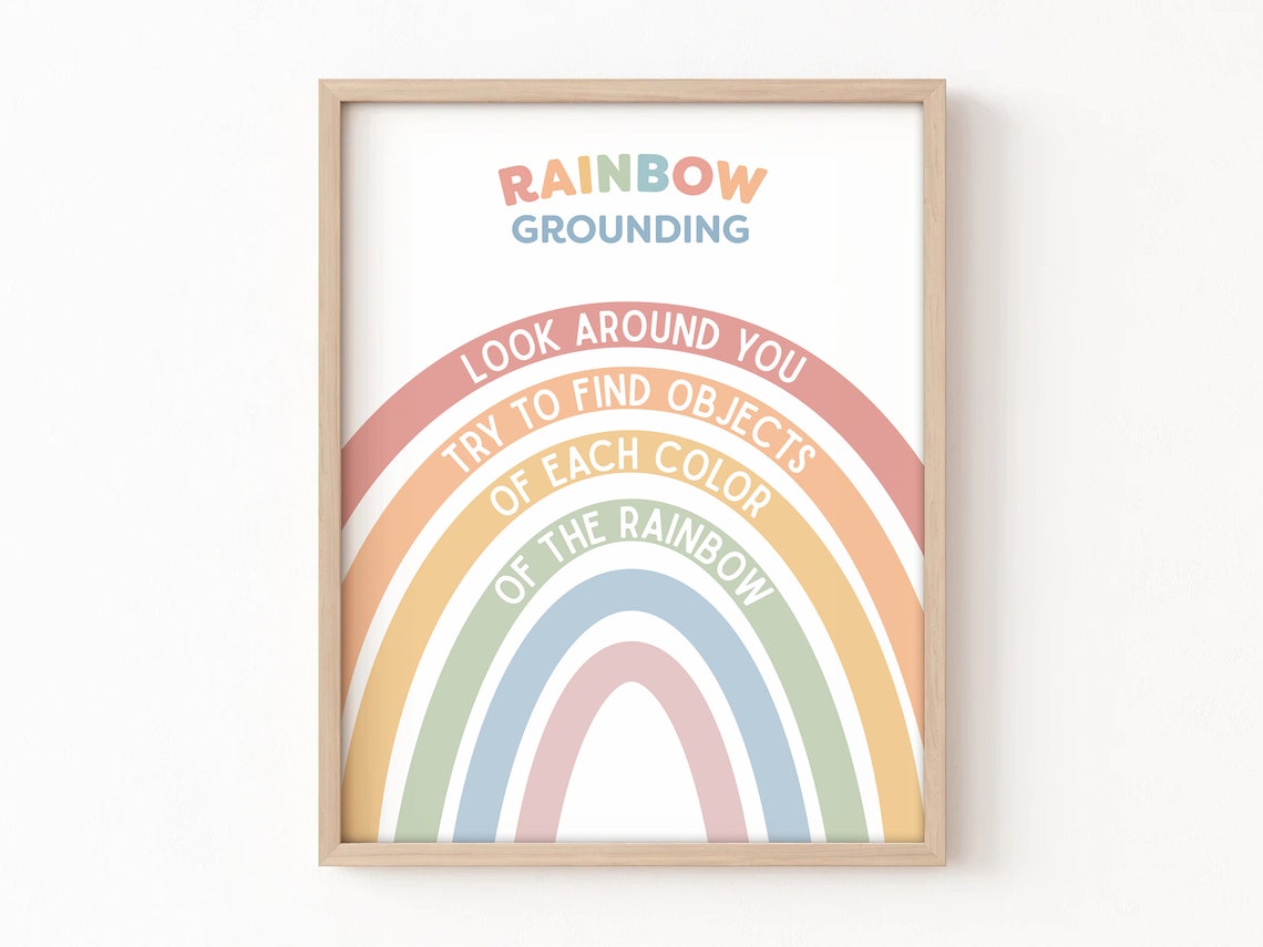 54321 Grounding Technique Poster Rainbow Grounding Printable - Etsy
