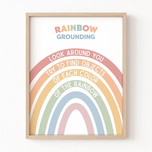 54321 Grounding Technique Poster Rainbow Grounding Printable - Etsy Norway