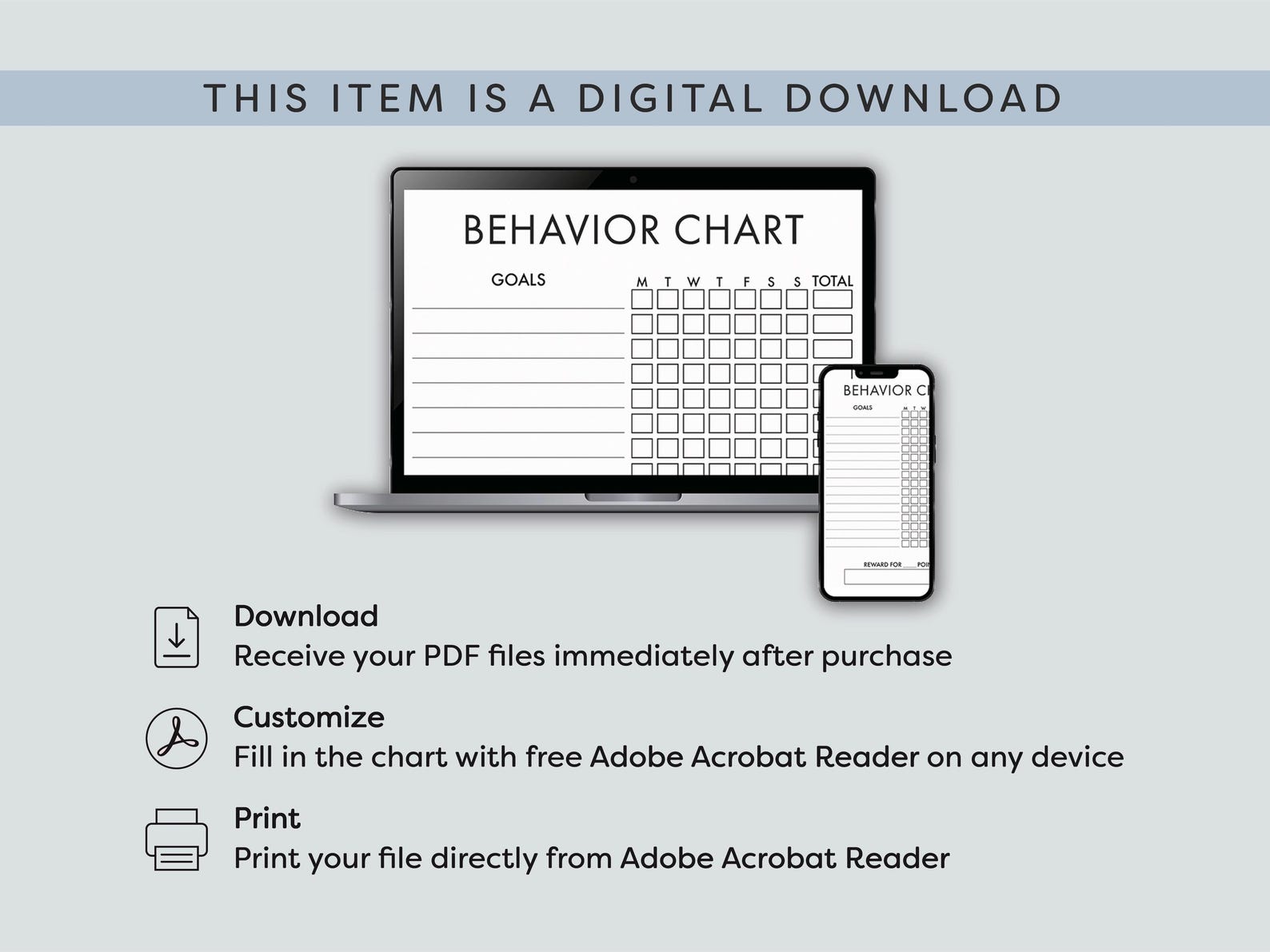 Behavior Chart for Teens | Editable Responsibility Reward Tracker ...