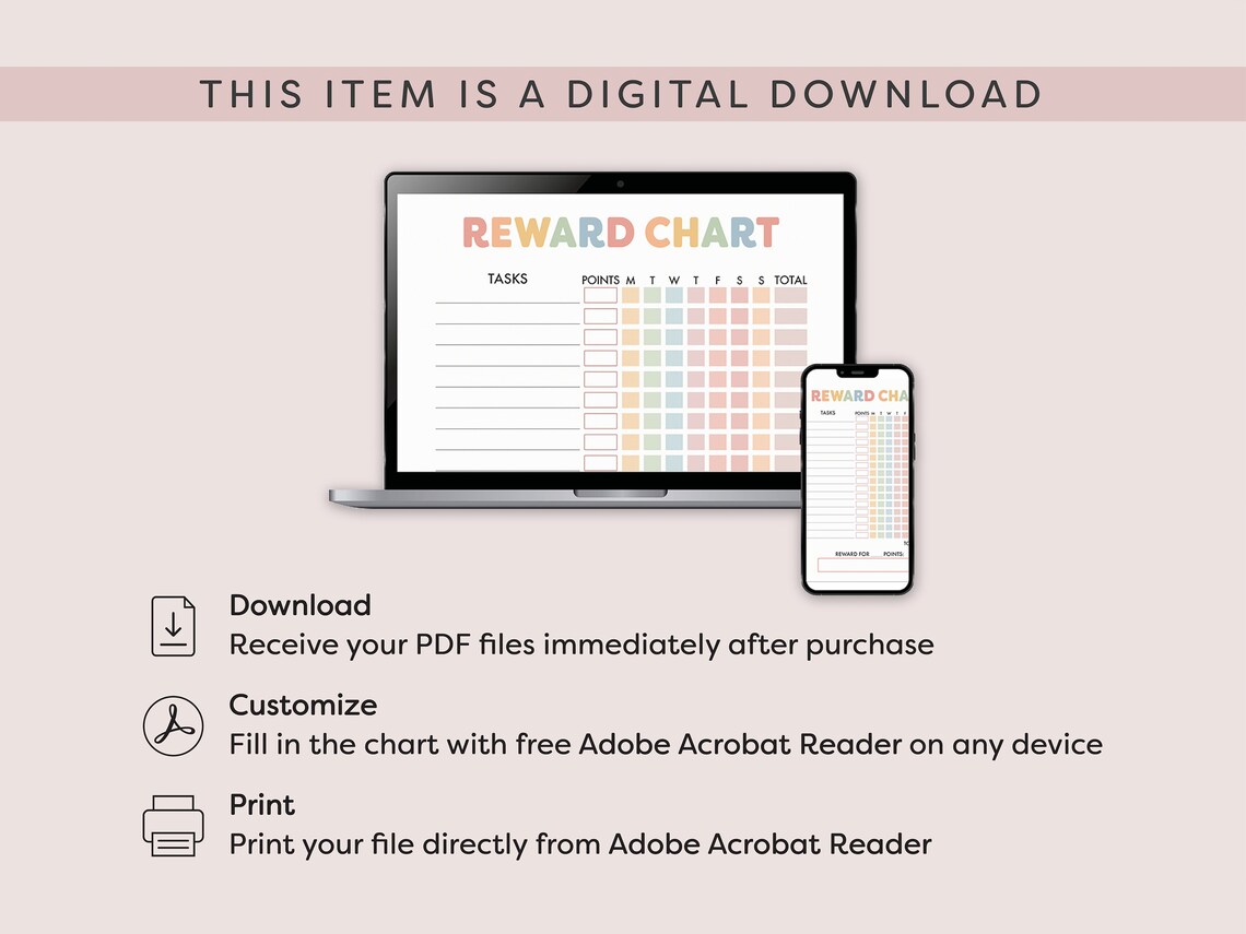 Reward Chart Kids Reward Chart for Kids Reward Chart Printable ...