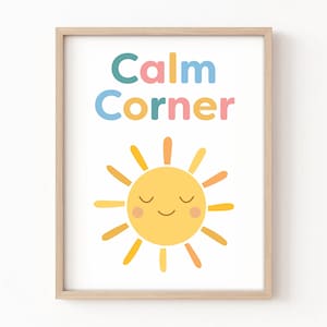 Calm Corner Sign Classroom Decor Mindfulness Printable Wall Art Calming ...