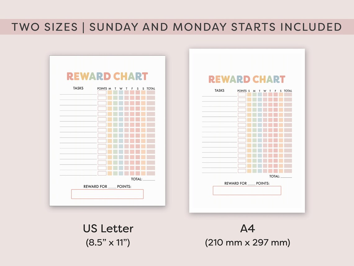 Reward Chart Kids Reward Chart for Kids Reward Chart Printable ...