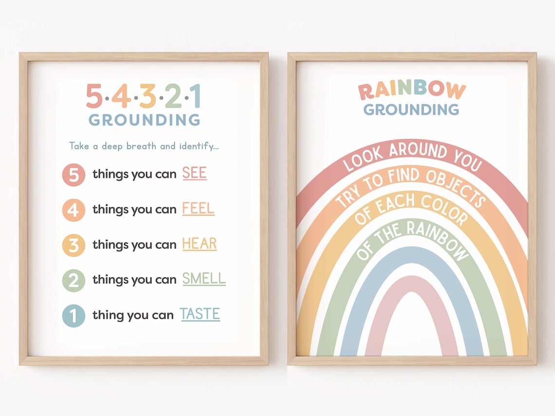 54321 Grounding Technique Poster Rainbow Grounding Printable - Etsy