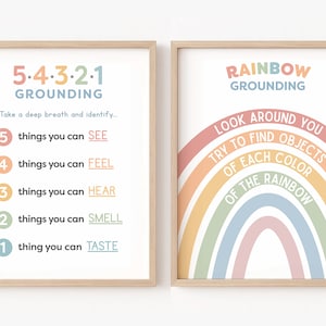 54321 Grounding Technique Poster Rainbow Grounding Printable - Etsy