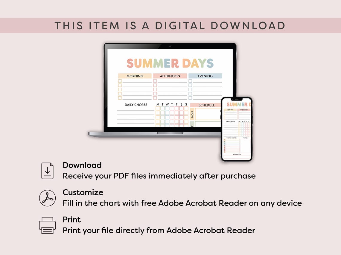 Summer Planner Kids Summer Printable Summer School Planner Summer Kids ...