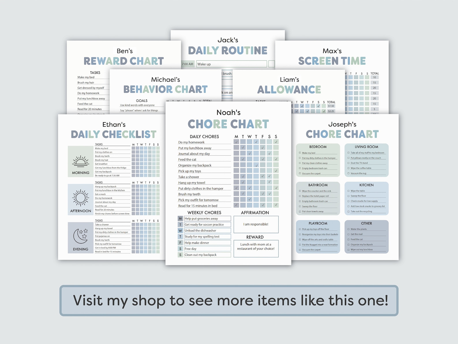 Kids Chore Planner Responsibility Chore Chart for Kids Daily Planner ...