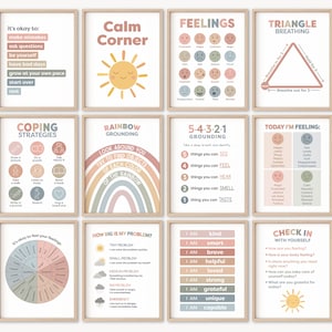 Calming Corner Posters Feelings Chart Playroom Decor Emotional ...