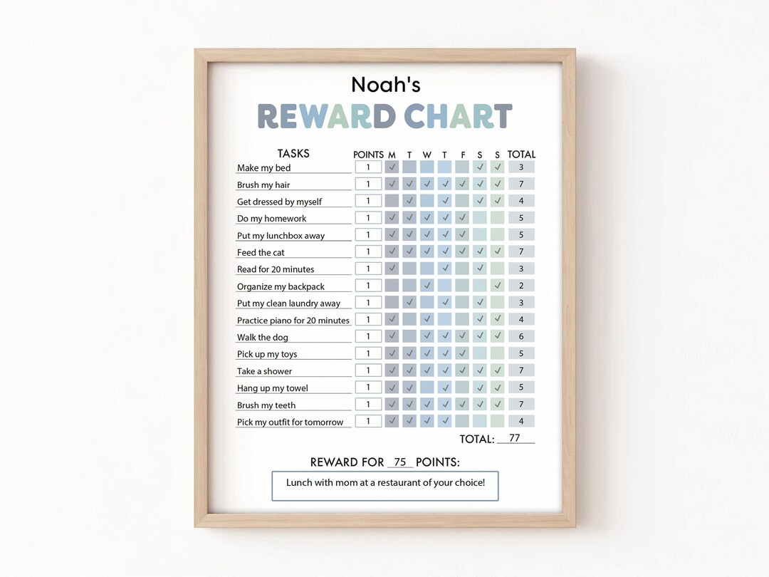 Reward Chart Kids Reward Chart for Kids Reward Chart Printable ...
