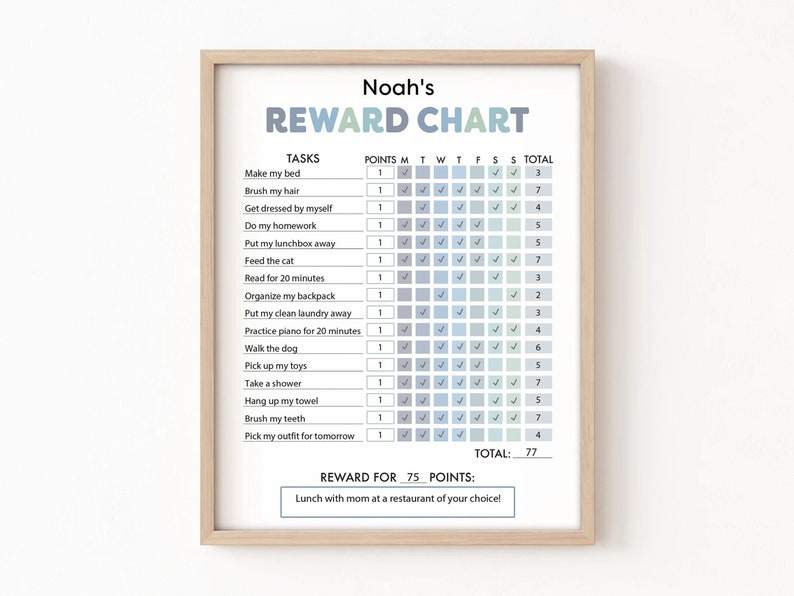 Reward Chart Kids Reward Chart for Kids Reward Chart Printable ...