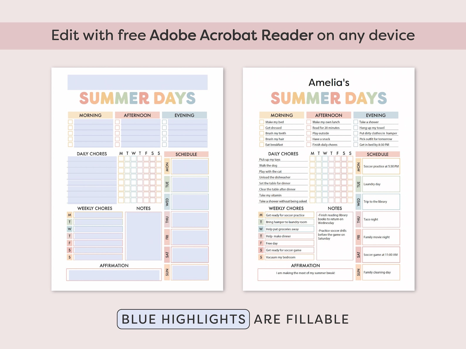 Summer Planner Kids Summer Printable Summer School Planner Summer Kids ...