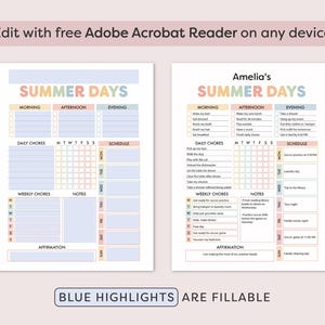 Summer Planner Kids Summer Printable Summer School Planner Summer Kids ...