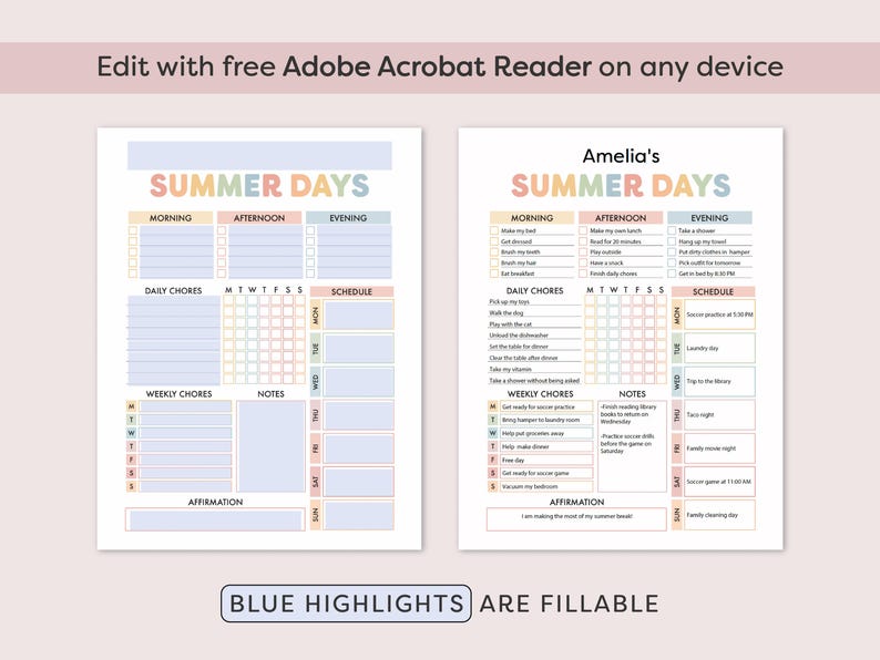 Summer Planner Kids Summer Printable Summer School Planner Summer Kids ...