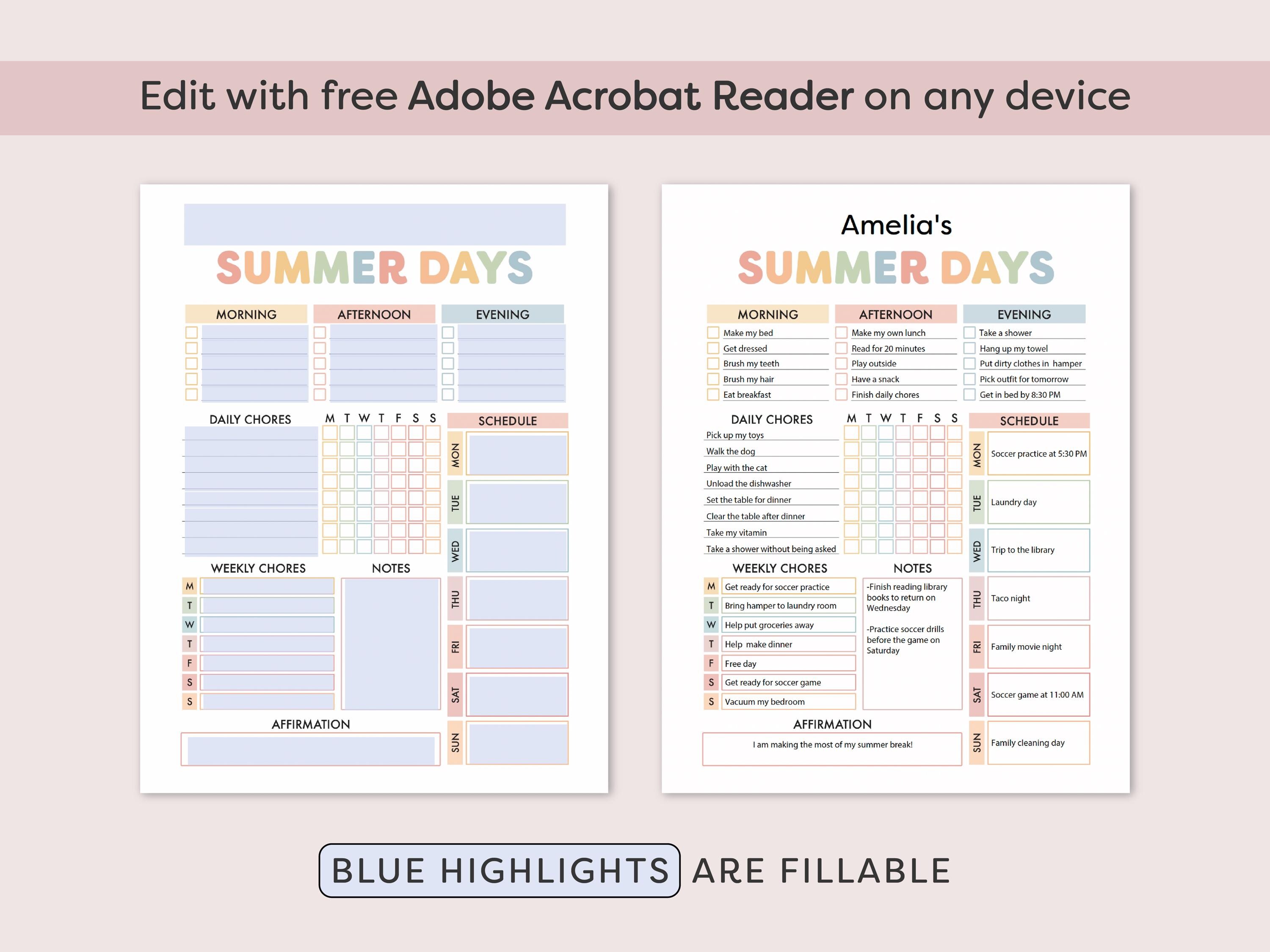Summer Planner 2026 | Kids Summer Printable | Summer School Planner ...