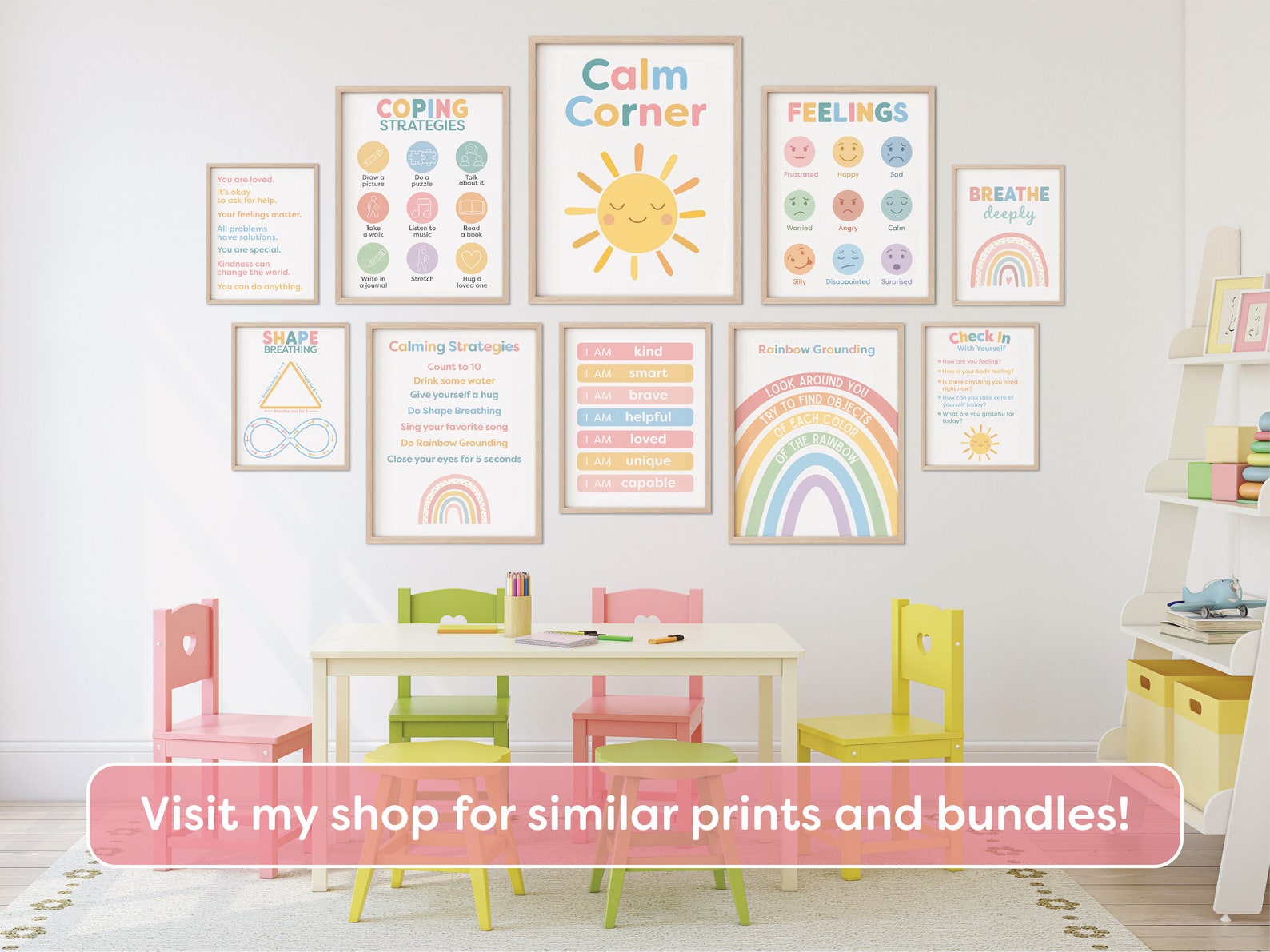 Coping Skills Poster Feelings Chart Set of 3 Calming Corner - Etsy