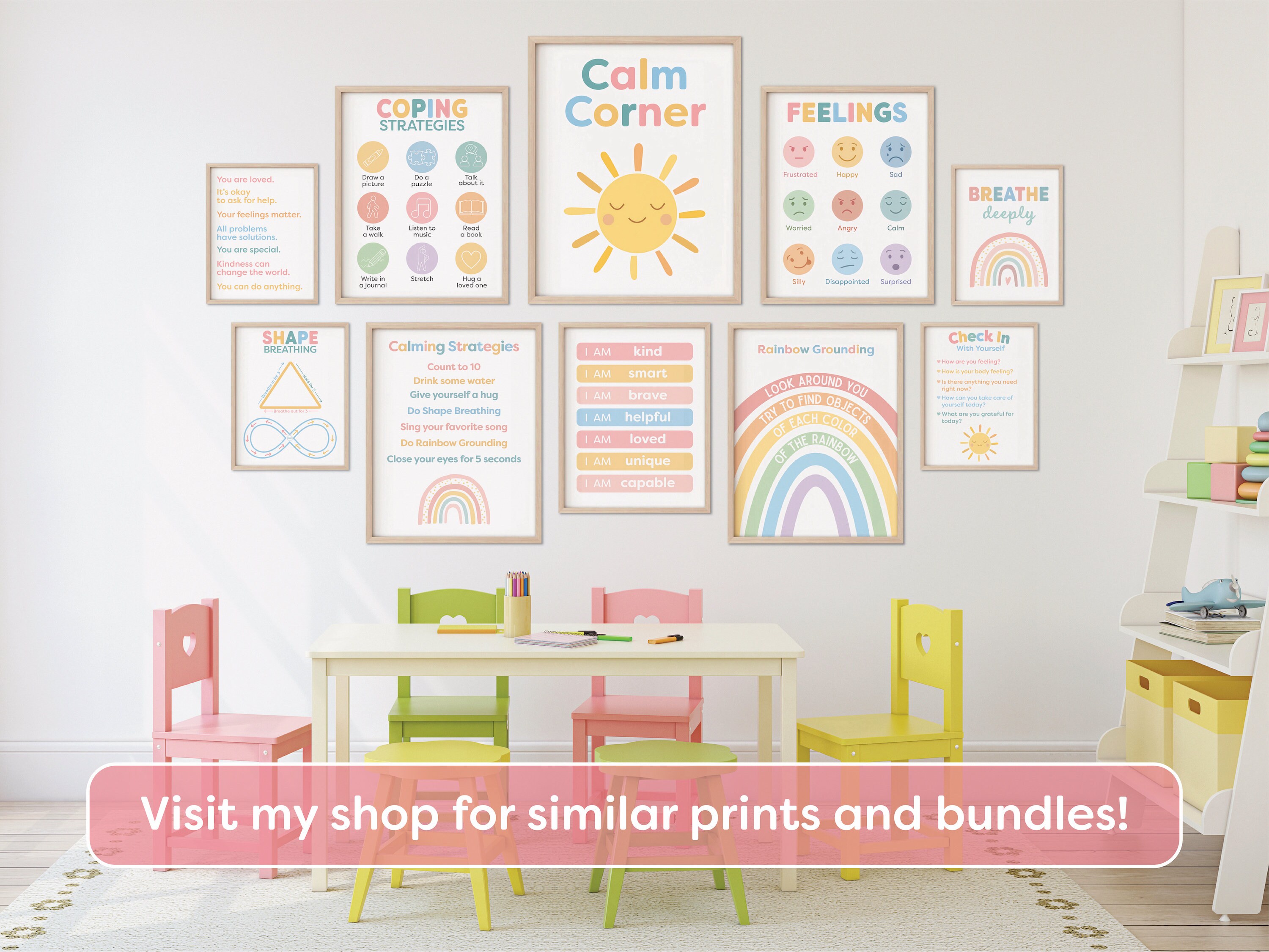 Coping Skills Poster Feelings Chart Set of 3 Calming Corner - Etsy ...