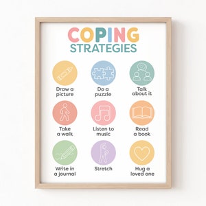 Coping Skills Poster Feelings Chart Set of 3 Calming Corner Posters ...