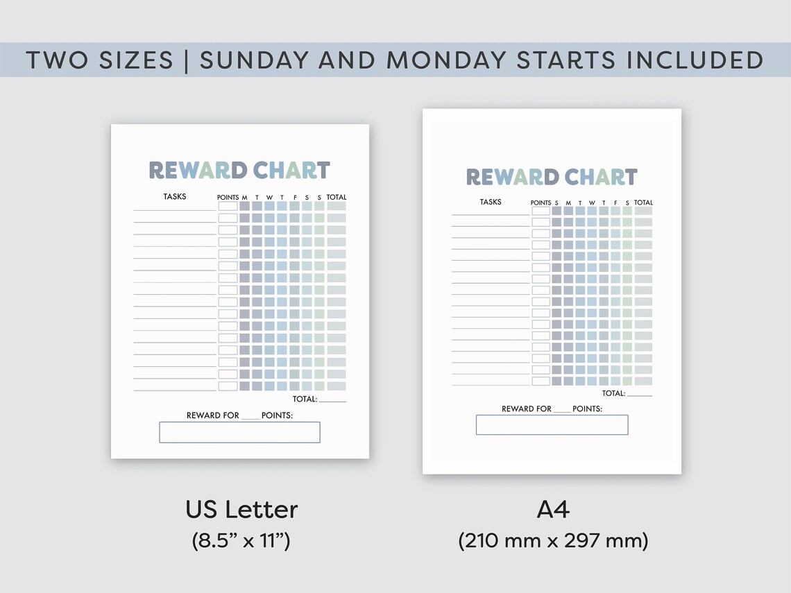 Reward Chart Kids Reward Chart for Kids Reward Chart Printable ...