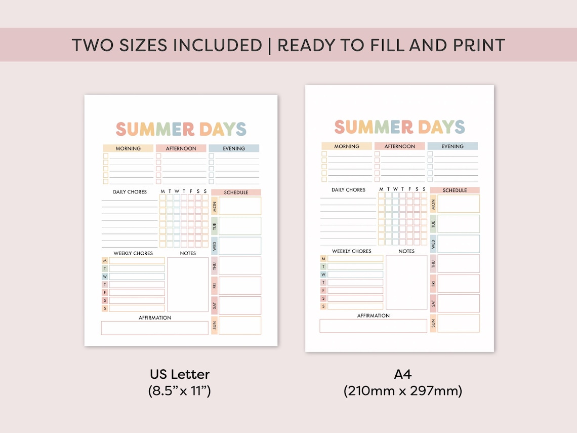 Summer Planner Kids Summer Printable Summer School Planner Summer Kids ...