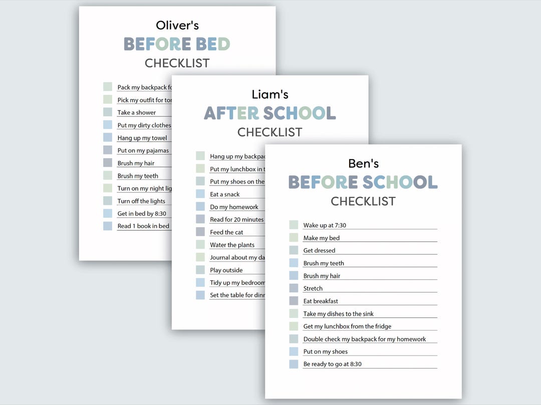 Editable School Routine | Daily School Checklist, Kids Morning and ...