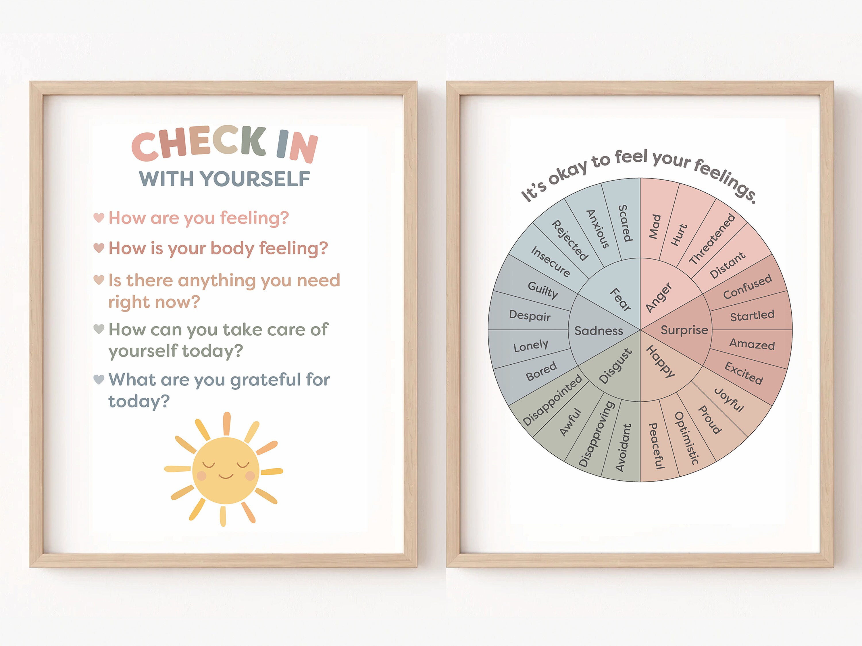 Calming Corner Posters Feelings Chart Playroom Decor Emotional ...