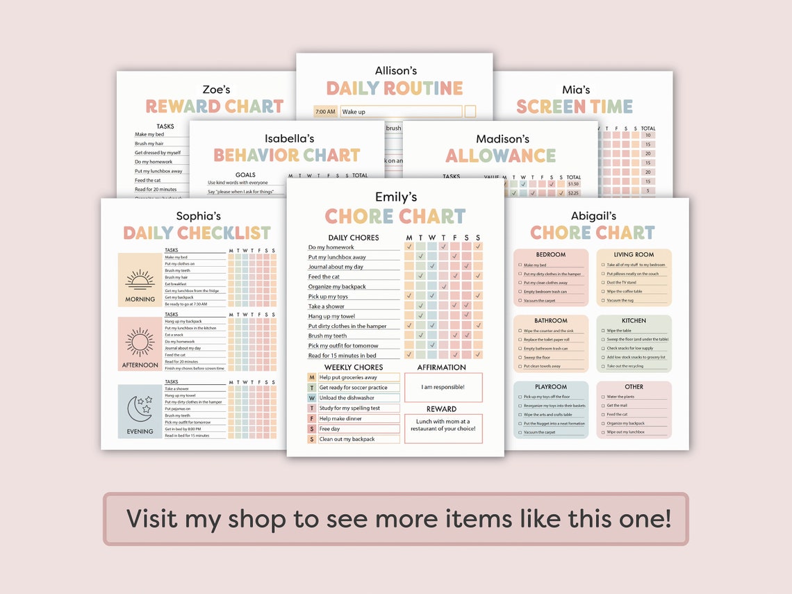 Chore Chart for Teens Editable Chore Chart Teenager Chore Chart ADHD ...