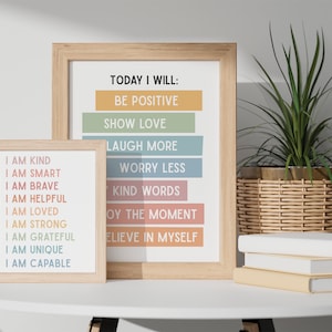 Affirmations for Kids Printable Wall Art Calming Corner Classroom Decor ...