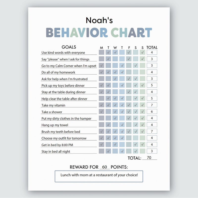 Good Behavior Chart - Etsy