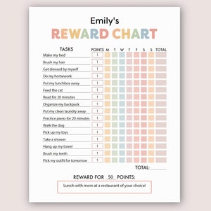 Reward Chart Kids Reward Chart for Kids Reward Chart Printable ...