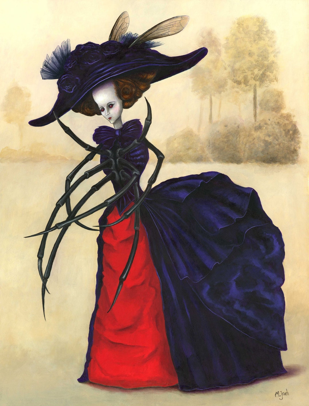 Tekla a Quirky Art Print of a Black Widow Victorian Lady - Etsy