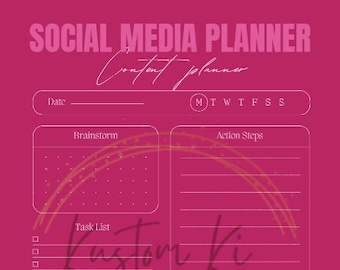 Pink Social Media Planner Template, Instagram Post Tracker, Content ...