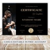 Hair / Barber Certificate Diploma Template Canva Template Gold Dipoma ...