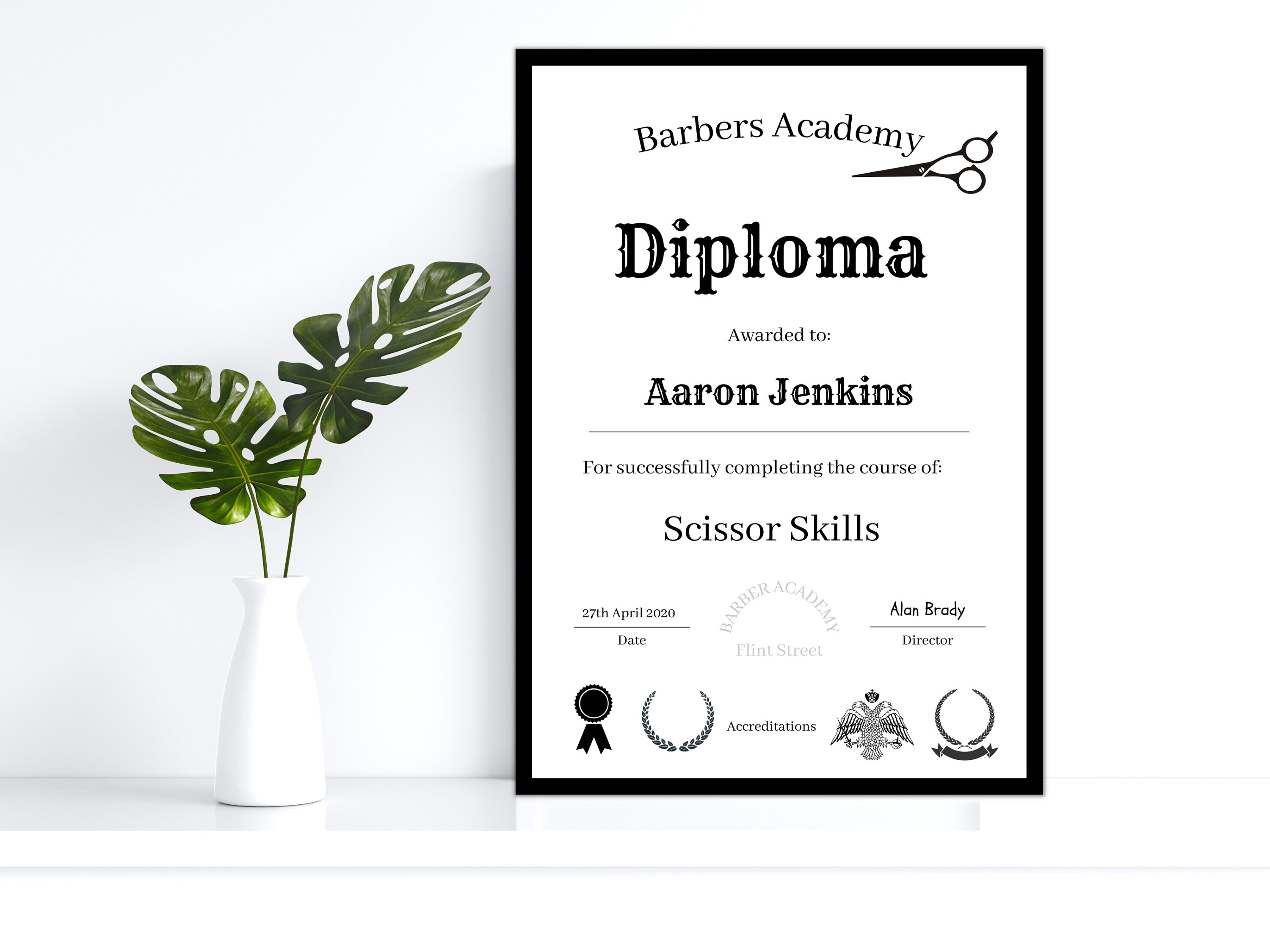 Barber Certificate Template