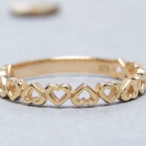 Gold Heart Ring - Etsy