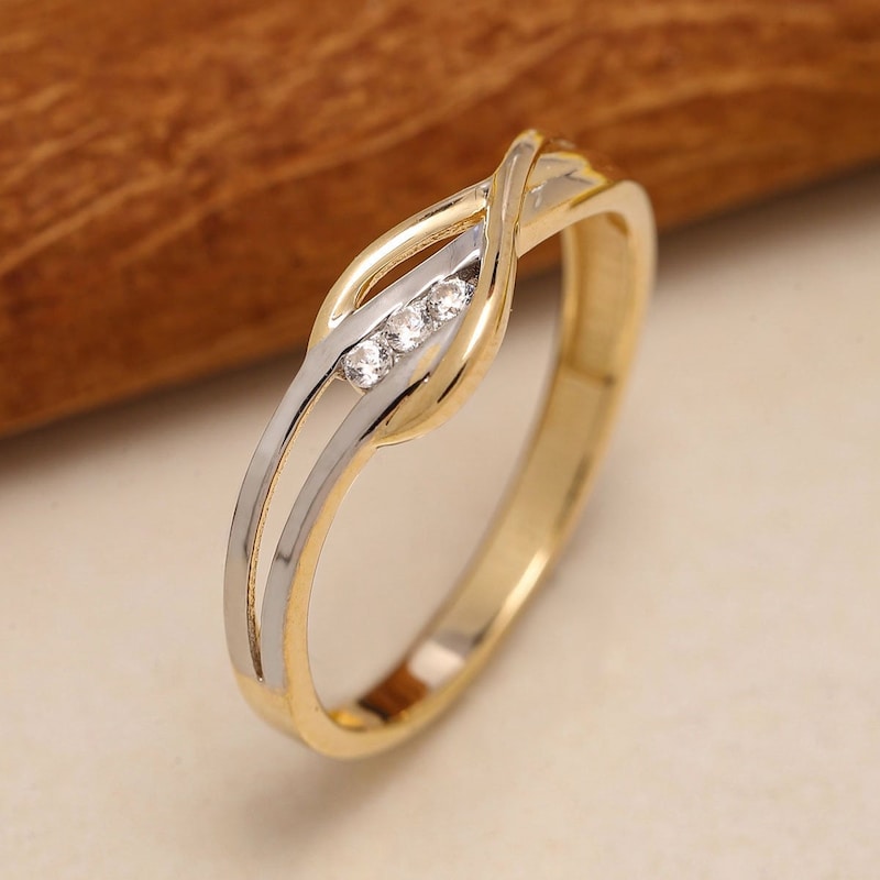 Silver and Gold Ring - Etsy