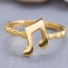 14K Solid Gold Musical Note Ring Sterling Silver Musical Note - Etsy